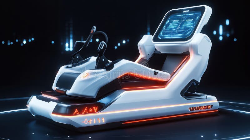 Futuristic Exercise Equipment with Advanced Display in a Modern Setting ...