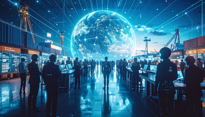 Futuristic Exhibition with Holographic Moon Display – Captivating Tech ...