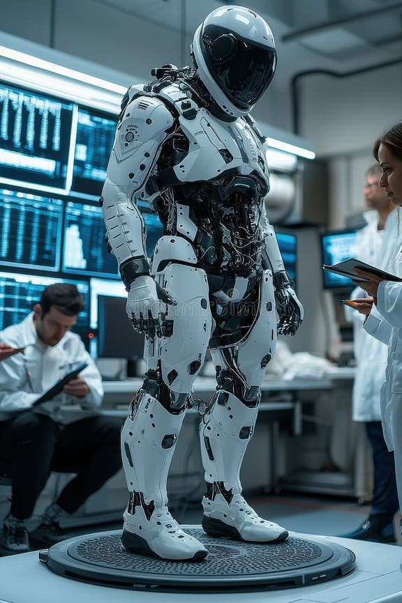 Futuristic Exoskeleton Technology in a High-tech Laboratory Setting ...