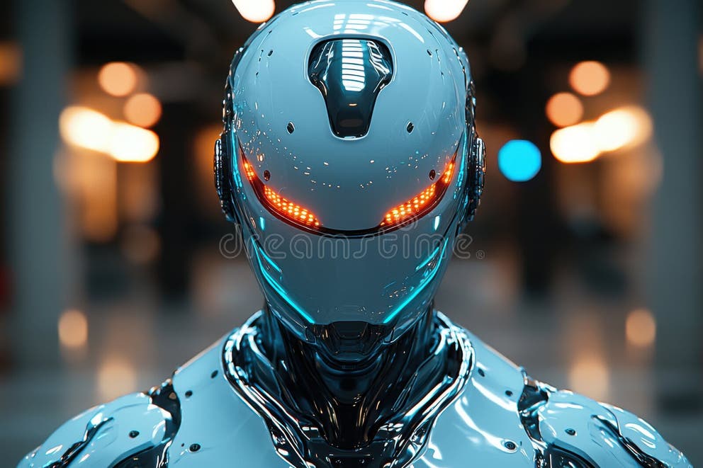 Futuristic Exosuit Design with Sleek Metallic Armor and Glowing ...