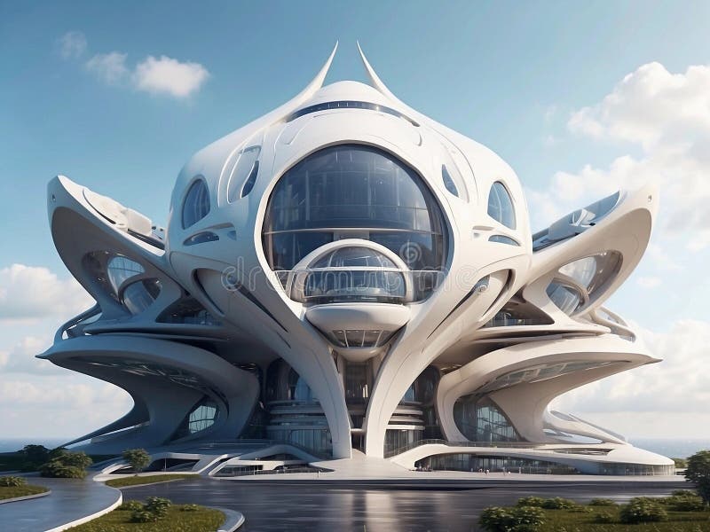 Futuristic Experimental Building Concept Stock Image - Image of ...