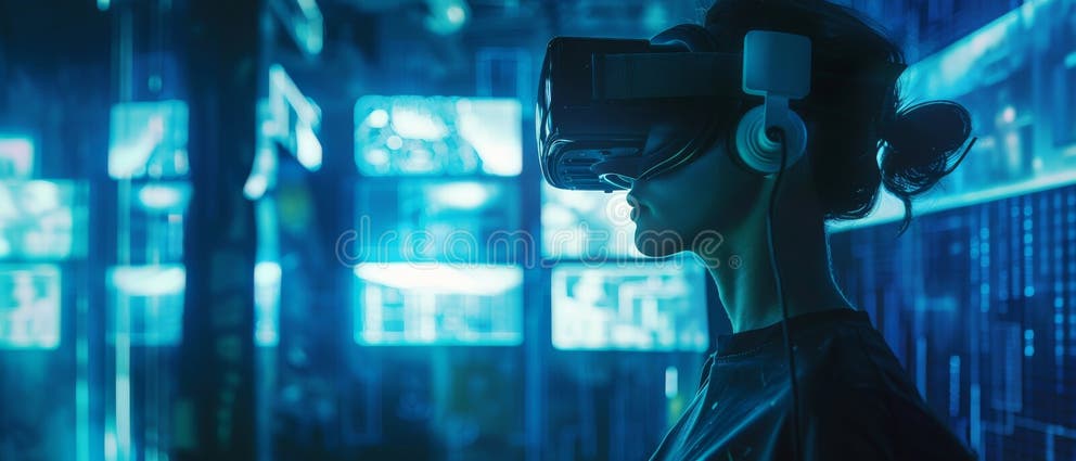 Futuristic Exploration of Digital Archives in Immersive VR Stock ...