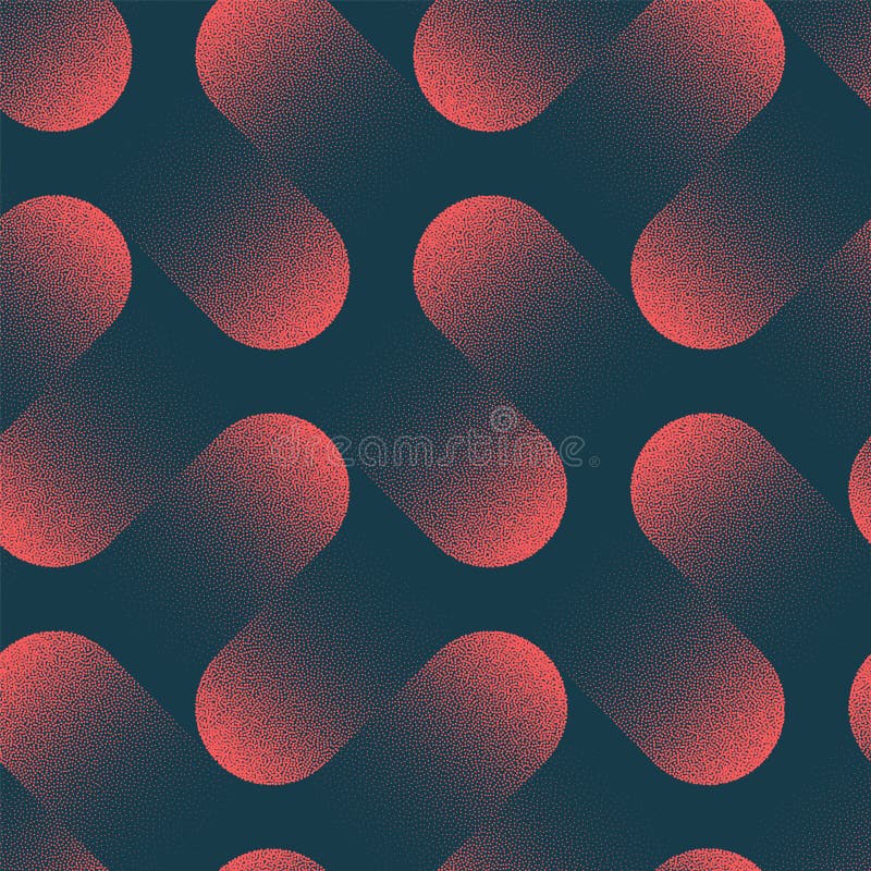 Futuristic Eye-Catching Mod Seamless Pattern Dotted Vector Red Black ...