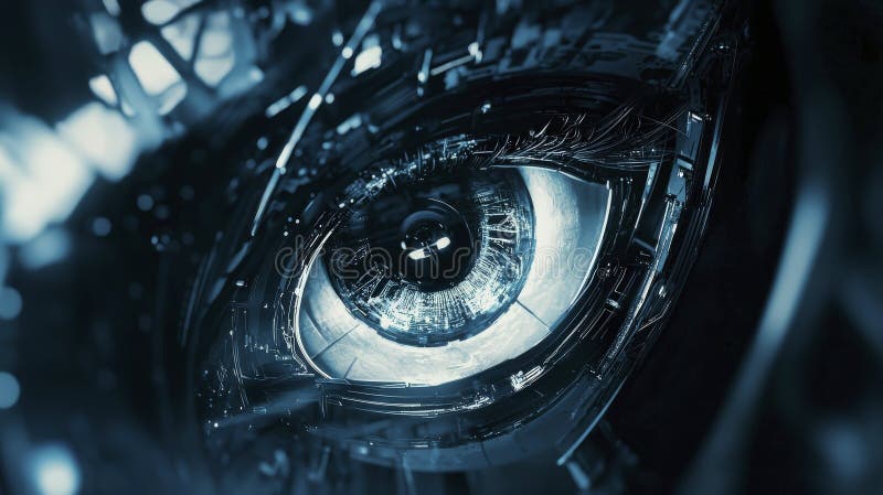 Futuristic Eye with Complex, Cybernetic Components Stock Illustration ...