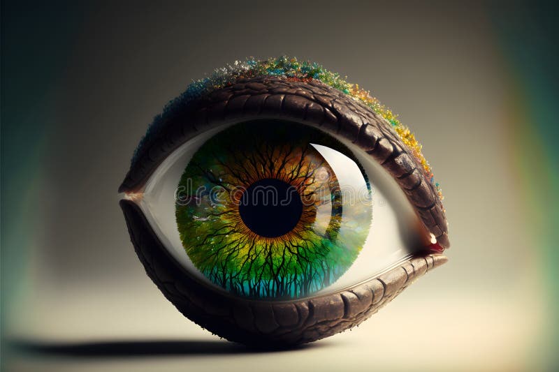 Futuristic Eye Created with Generative AI Technology Stock Illustration ...