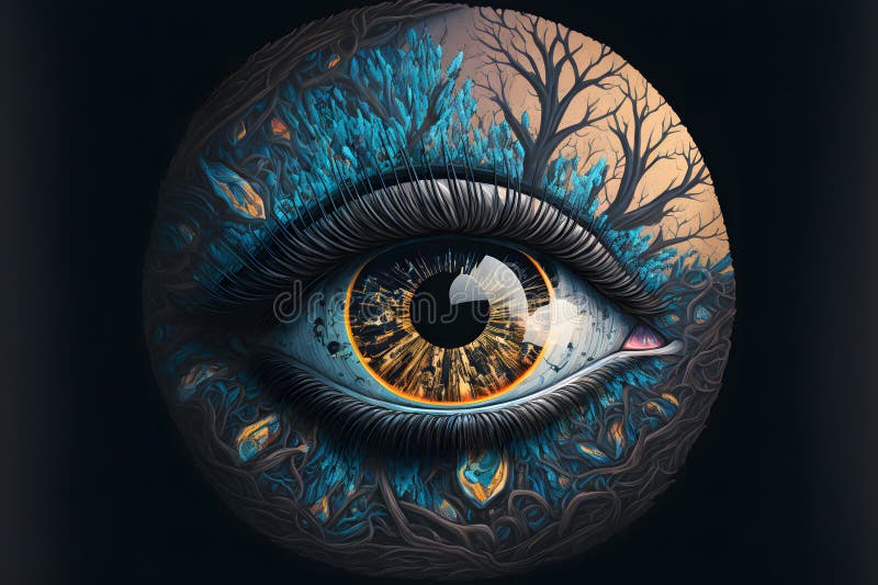 Futuristic Eye Created with Generative AI Technology Stock Illustration ...