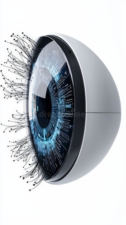 Futuristic Eye Design Showcasing Advanced Technology and Interconnected ...