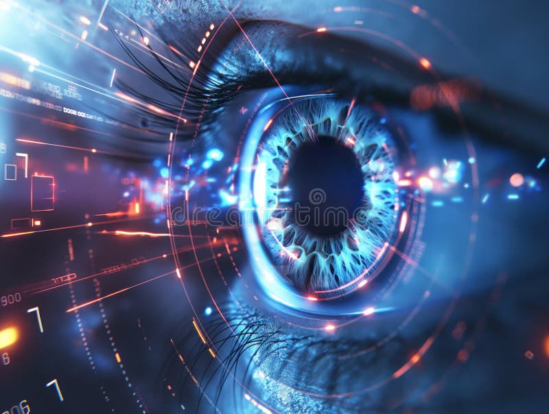 Futuristic Eye with Digital Interface Stock Image - Image of ...