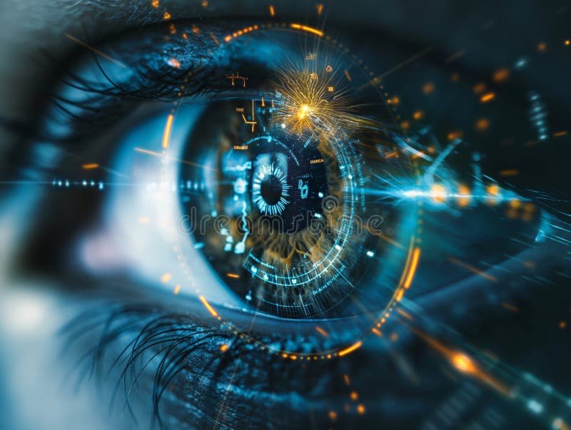 Futuristic Eye with Digital Interface Stock Image - Image of technology ...