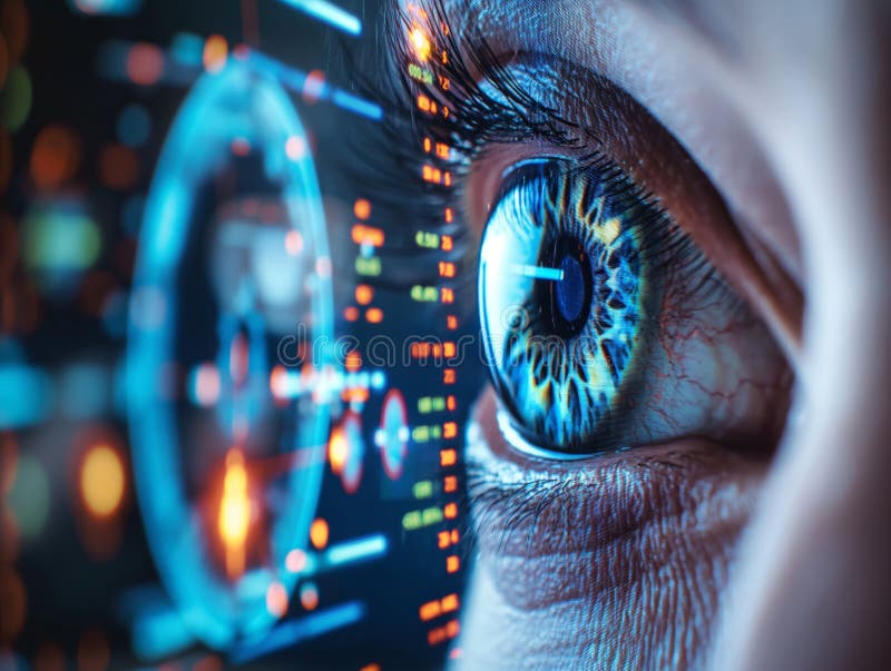Futuristic Eye with Digital Interface Stock Image - Image of screen ...