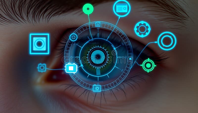 Futuristic Eye with Digital Interface, Stock Image - Image of ...