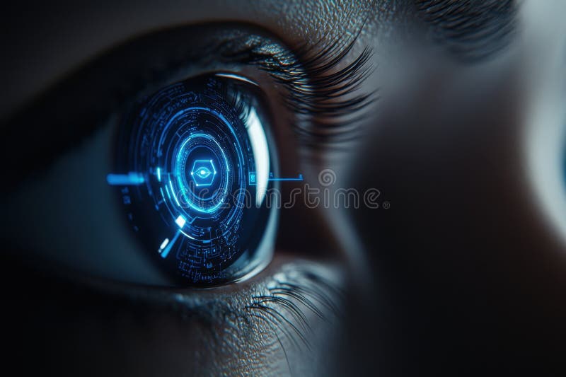 Futuristic Eye with Digital Interface and High Energy Theme for Modern ...