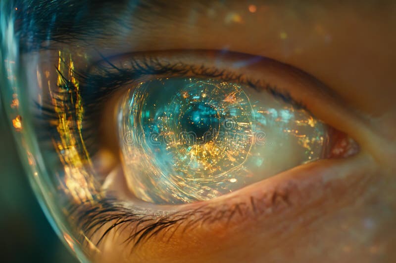 Futuristic Eye with Digital Patterns and Blue Hues, Isolated Stock ...