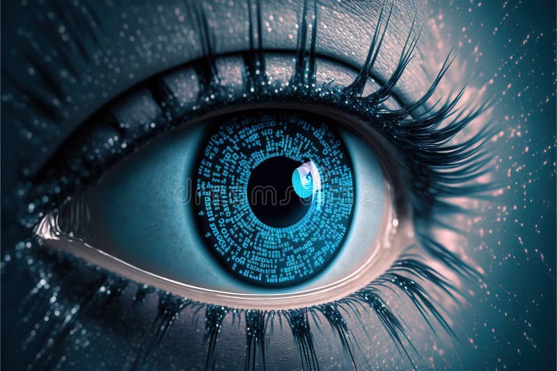 A Futuristic Eye Processing Data.Generative AI Stock Illustration ...