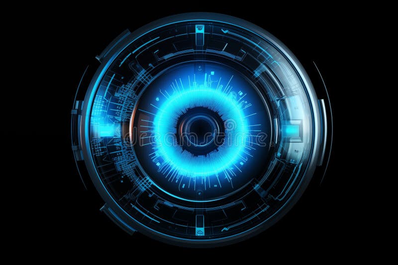 Futuristic Eye Scan Technology by Generative AI Stock Illustration ...