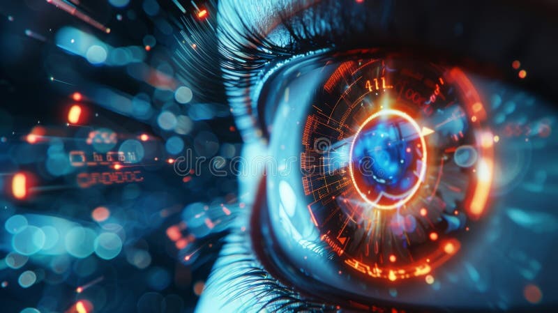 Futuristic Eye Scanning Technology in Virtual Reality Interface Stock ...