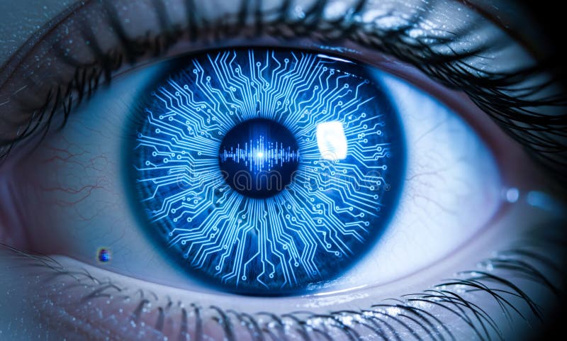Futuristic Eye with Sound Wave in Its Pupil, Concept for Voice ...
