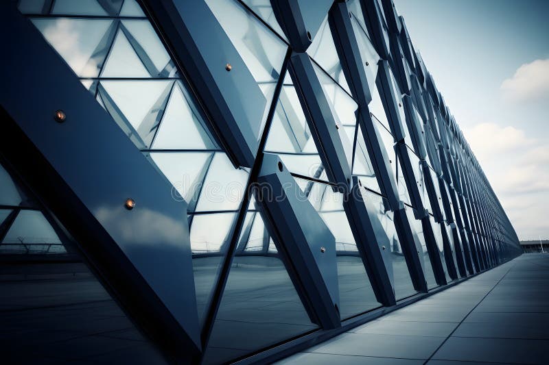 Futuristic Facade of a Modern Office Building. Construction Industry ...