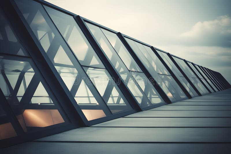 Futuristic Facade of a Modern Office Building. Construction Industry ...