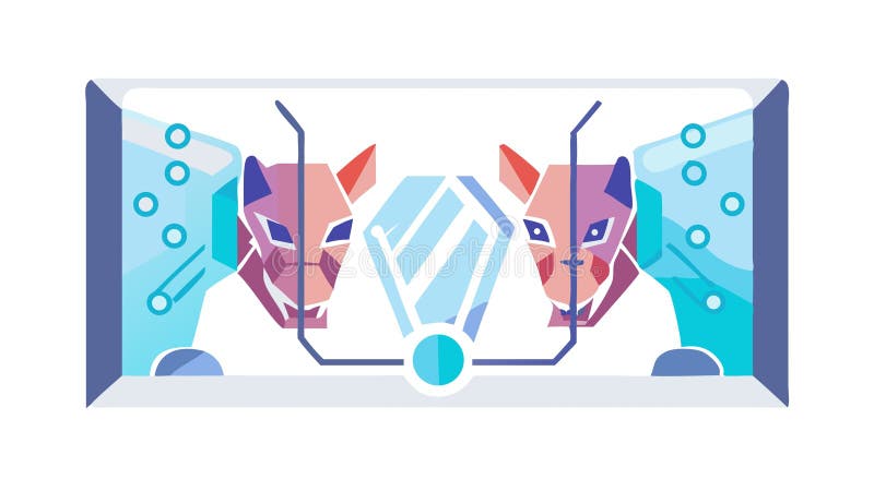 Futuristic Face Connection and Data Flow Flat Vector Art, Vector Design ...