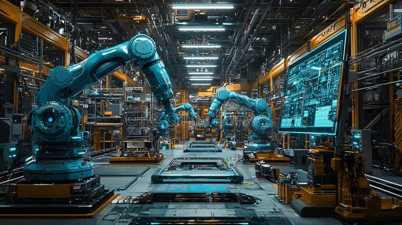 Smart factory stock illustration. Illustration of industry - 374050774