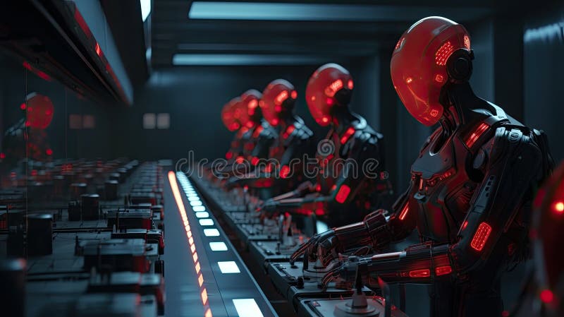 Futuristic Factory. AI-generated Background with Digital Shapes ...