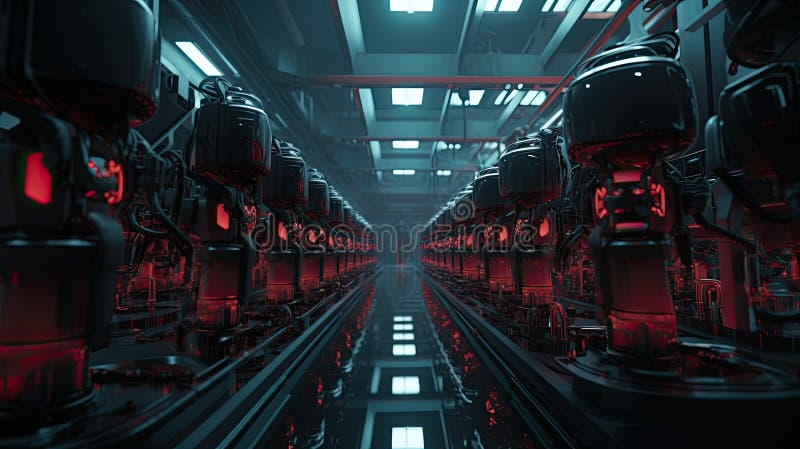 Futuristic Factory. AI-generated Background with Digital Shapes ...