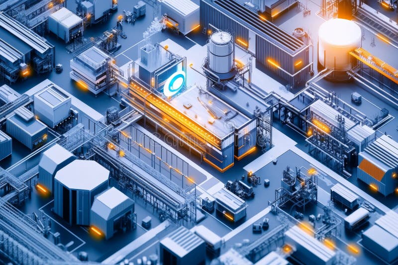 Futuristic Factory Industrial Design and Technology Innovation a ...