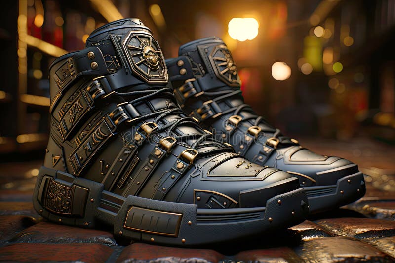 Futuristic Fantasy Shoes or Sneakers Stock Illustration - Illustration ...
