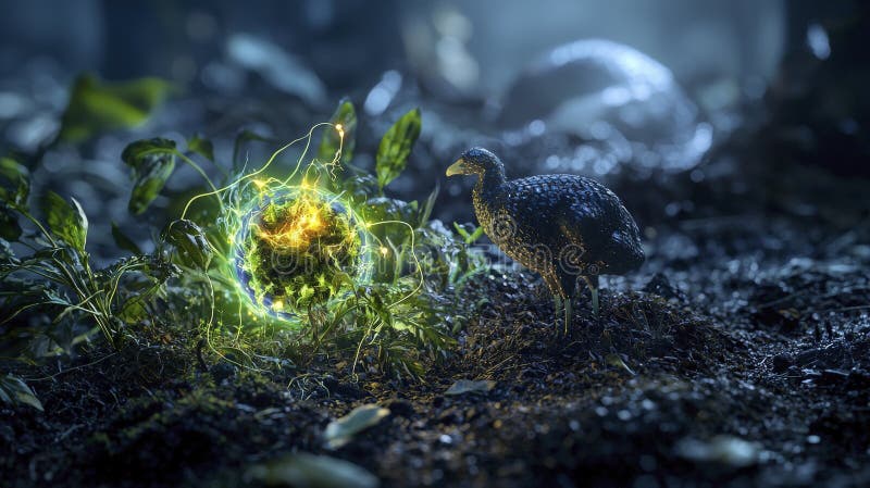 Futuristic Farm with Enigmatic Creature Discovered in Lush Environment ...