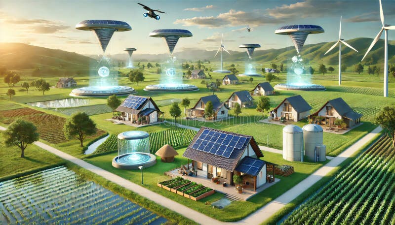 Futuristic Farming Community Utilizing Advanced Technology and ...