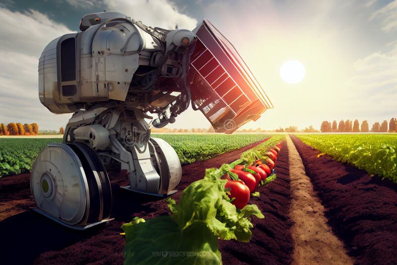 Futuristic Farming Machines and Solar Powered Robots Working in Orchand ... Futuristic Farming Machines and Solar Powered Robots Working in Orchand ...