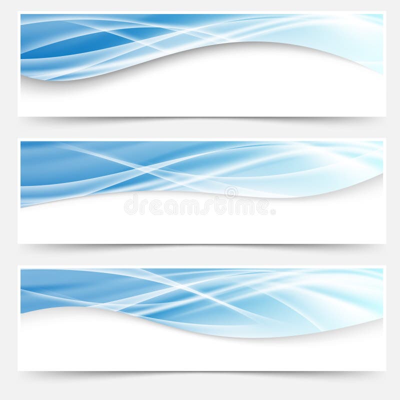 Wave Headers Set - Swoosh Hi-tech Lines Stock Vector - Illustration of ...