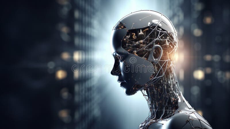 Futuristic Female Android Cyborg Robot Concept Light Beam Stock ...