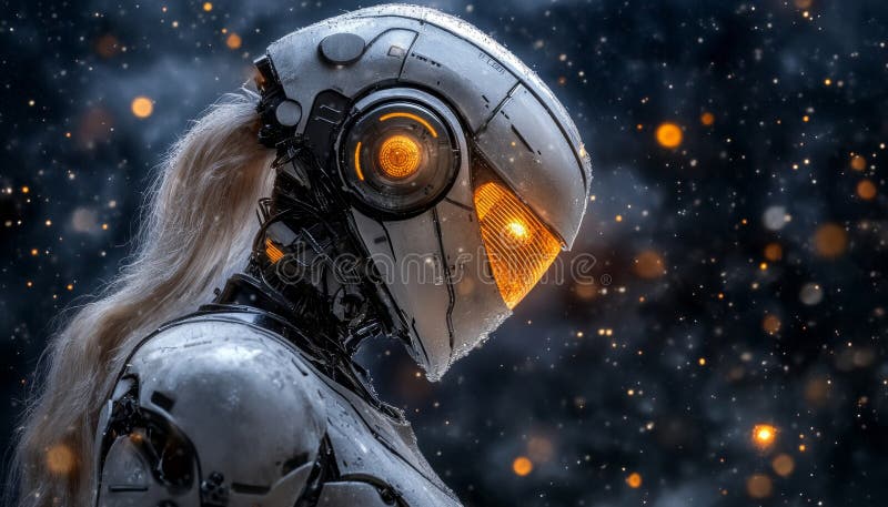 Futuristic Female Cyborg a Vision of Advanced Technology, Artificial ...
