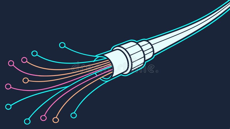 Futuristic Fiber Optic Cable Vector, High-Speed Connectivity, Vector ...