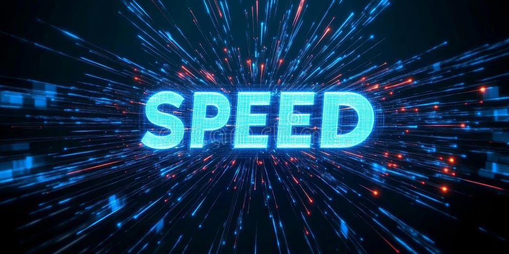 Futuristic Fiber Optic Network Speed Blast, Accelerating Internet Data ...