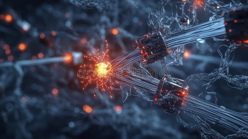 Futuristic Fiber-powered Telecommunication System Digital Realm 3d ...