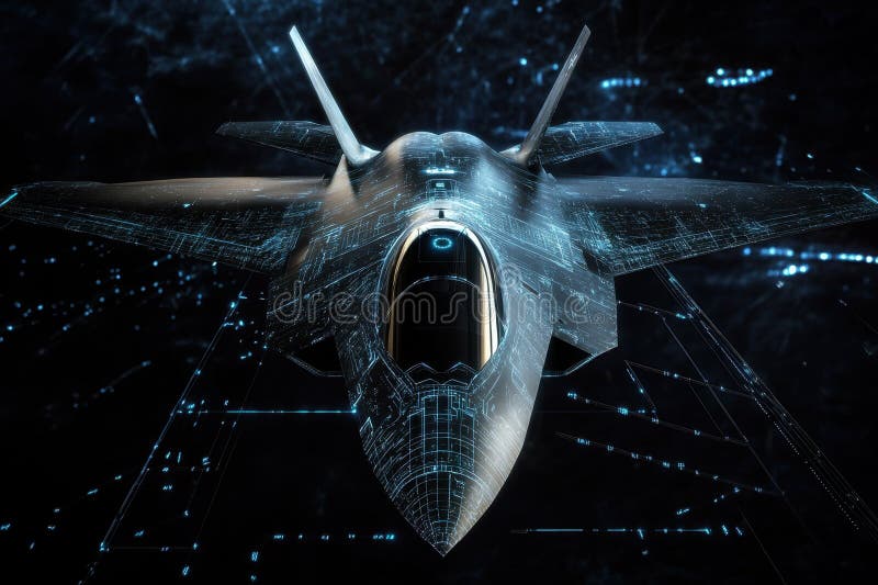 Futuristic Fighter Jet Design with Digital Interfaces and Advanced ...