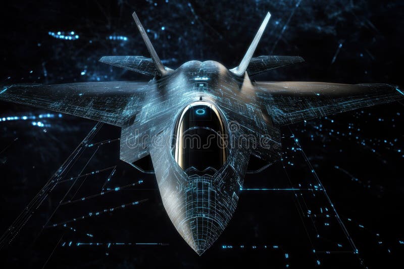 Futuristic Fighter Jet Design with Digital Interfaces and Advanced ...