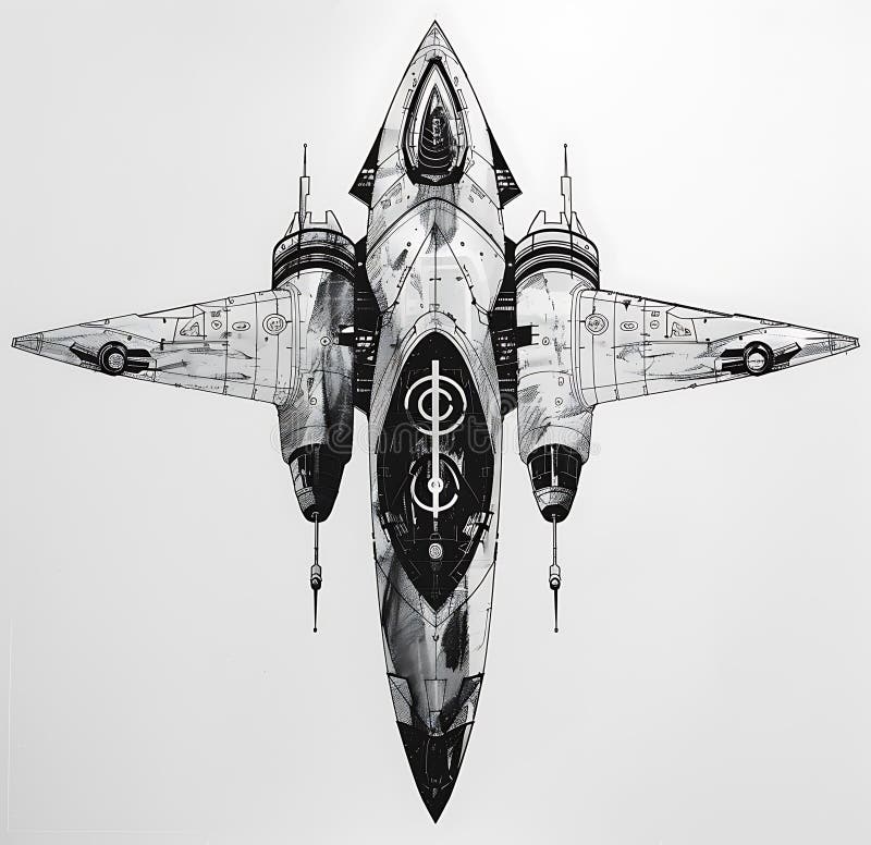 Futuristic Fighter Jet Design Sketch Stock Illustration - Illustration ...