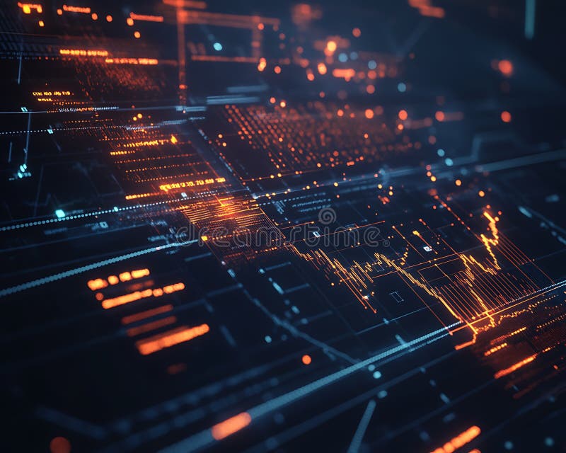 Futuristic Finance Chart with Glowing Data Points, Minimal Text Space ...