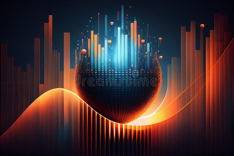 Futuristic Finance Data Analytics Graphic Concept. Generative AI Stock ...
