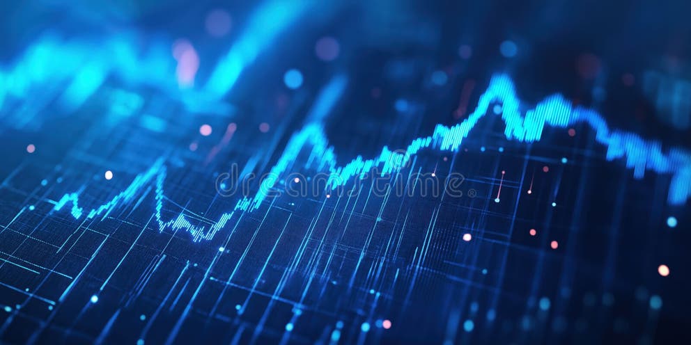 Futuristic Financial Data Analytics with Blue Digital Graphs and ...