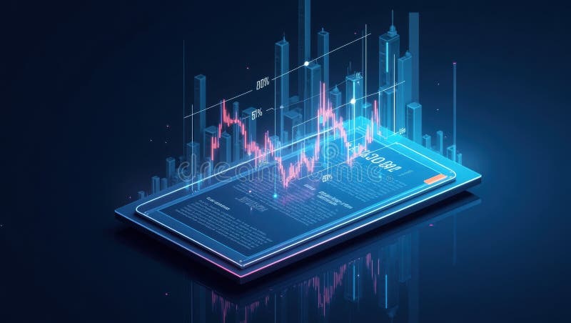 Futuristic Financial Data Visualization Concept Stock Illustration ...
