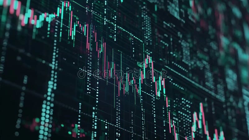 A Futuristic Financial Interface is Illustrated through 3d Rendering ...