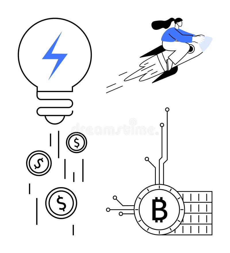 Futuristic Financial Technologies Concept Featuring Cryptocurrency ...