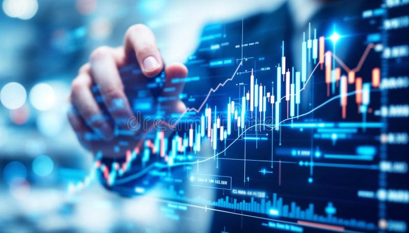 Futuristic Financial Technology with Stock Market Chart and Digital ...