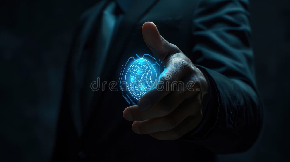 The Futuristic Fingerprint Scan.AI Generated Image Stock Photo - Image ...