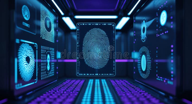 Futuristic Fingerprint Scan Technology for Security Identification and Biometric Access Control ...